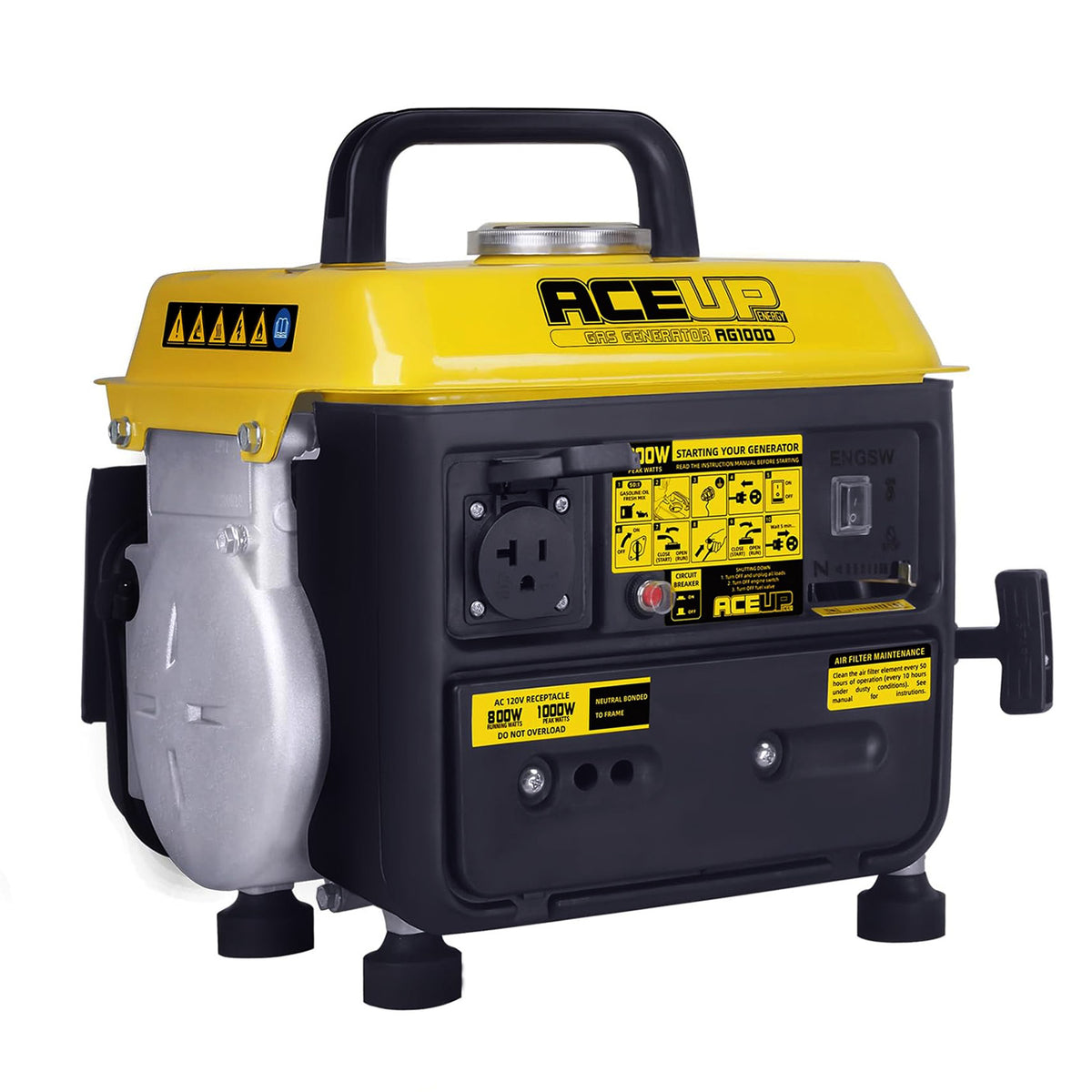 Aceup Energy 1000 Watts 2-Stroke Gas Powered Generator | Portable Smal ...