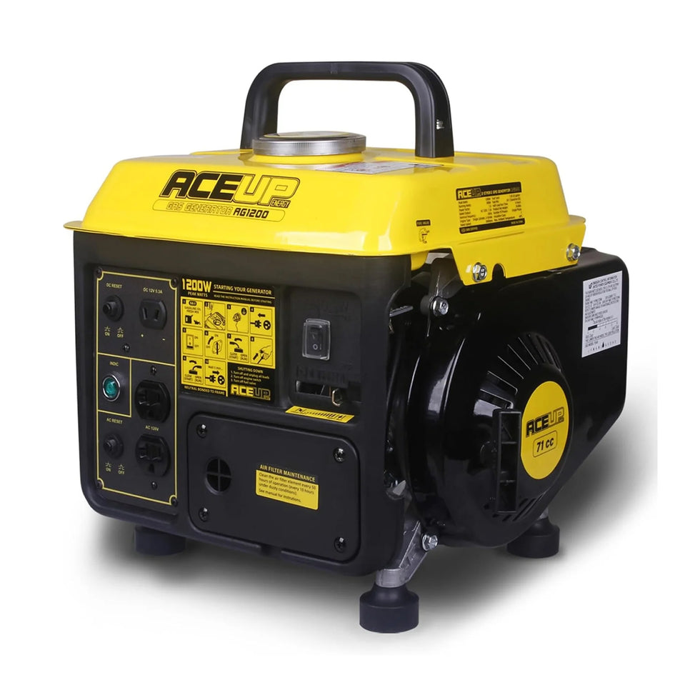 Aceup Energy 1200W 2-Stroke Portable Gas Generator | Small Generator C ...