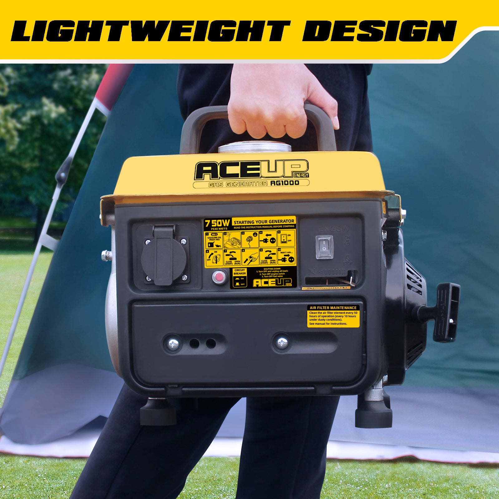 1000W 2-Stroke Small Portable Generator for Home-AG1000 – AceupEnergy