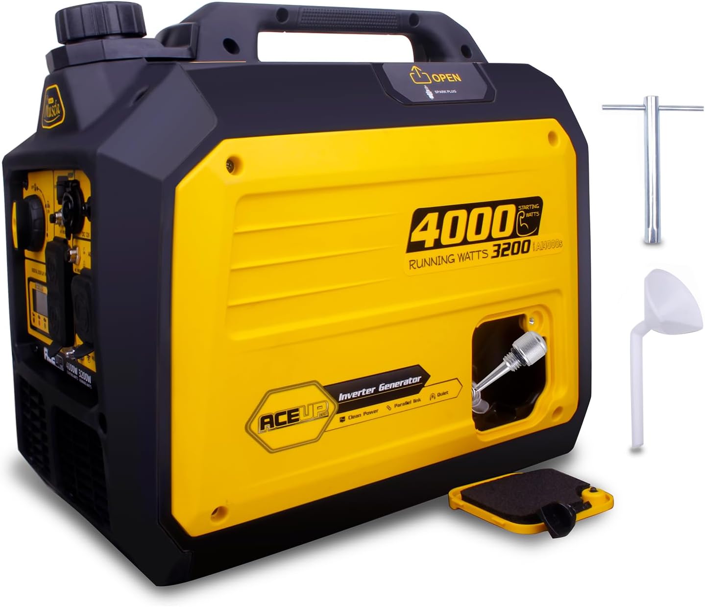 Aceup Energy 4000 Watt Portable Inverter Generator Quiet Gas Powered Generator for Home RV Ready EPA Compliant AI4000S AceupEnergy