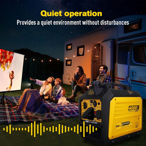 Aceup Energy 4000 Watt Portable Inverter Generator, Quiet Gas Powered ...